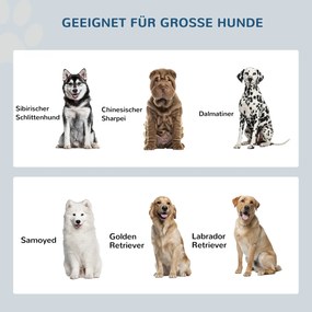 Vyvýšená krmná stanice se 2 nerezovými miskami a úložným prostorem o objemu 44 l, magnetická dvířka, pro velké psy, šedá barva
