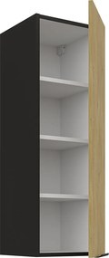 CREMONA cc | horní skříňka 30 G-90 1F policová | 30 cm | VYSOKÁ | černá/cremona