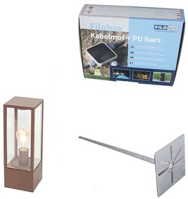 Průmyslové stojací venkovní svítidlo rezavě hnědá 40 cm IP44 - Charlois