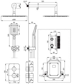 Deante Deante, podomítková termostatická sprchová sestava kulatá + BOX, chromová, BXYZ0EBT