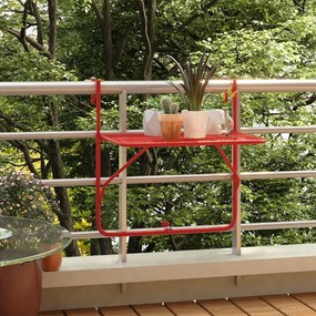 vidaXL Balkonový stolek 60 x 40 cm ocel [340916] Barva: Červená