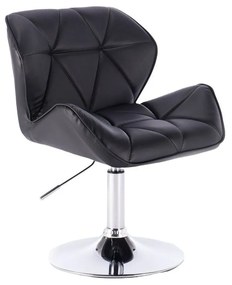 LuxuryForm DESIGN Otočná židle MILANO na stříbrném talíři - černá