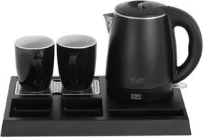Adler AD 1387 černá / Hotelový set s konvicí / 1 L / 1300 W / 2 šálky