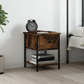 Noční stolek kouřový dub 34 x 35,5 x 45 cm kompozitní dřevo - Default Title