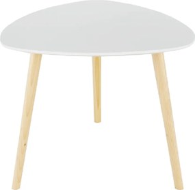 Tempo Kondela Odkládací stolek TAVAS, bílá/přírodní dřevo