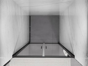 Mexen Exo, dvoukřídlé sprchové dveře 90x200 cm, 6mm čiré sklo, černý profil, 814-090-000-70-00