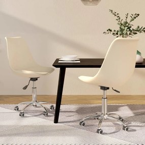 vidaXL Otočné jídelní židle 2 ks textil [338359] Barva: krémová