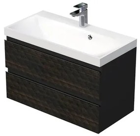 Koupelnová skříňka s umyvadlem SAT Cube Way 80x47,5x40 cm hnědá mat CUBE3D802ZH