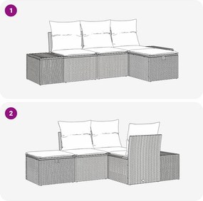 Set pohovek 4 ks polyratan 3360681