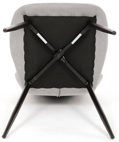 AUTRONIC Židle jídelní,  světle šedá látka, černé kovové nohy