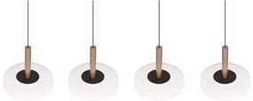 LED stmívatelné závěsné svítidlo v černobílo-zlaté barvě se skleněným stínidlem Celeste – Trio
