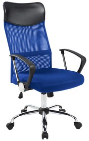 Ergonomická kancelářská židle s vysokou opěrkou - modrá