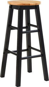Černá/v přírodní barvě barová stolička z kaučukového dřeva (výška sedáku 74 cm) Chester – Premier Housewares
