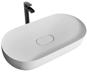 Rea iris, umyvadlo na desku z konglomerátu 700x355x105 mm, bílá matná, REA-U4305