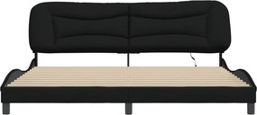 Rám postele s LED bez matrace Hvar černý 200x200 cm Látka 3213727