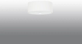 Stropní svítidlo Skála, 1x bílé textilní stínítko, (bílé sklo), (fi 30 cm)
