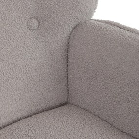 Relaxační křeslo ušák s podnožkou RENI - šedá látka bouclé