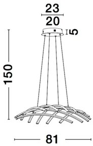 LED lustr Gropius 81 černé
