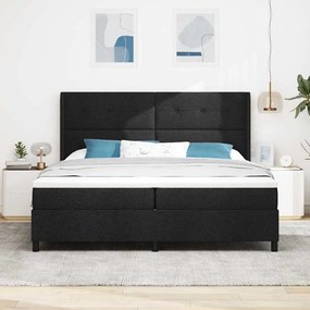 Postel s boxspringem s polštářem Černý 200 x 200 cm textil 3341667