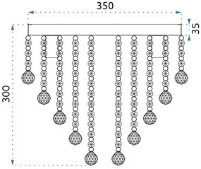 Toolight, Křišťálová stropní lampa APP514-5C 5xE14, chromová, OSW-00071