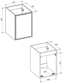Comad Doplňková koupelnová skříňka nízká s košem na prádlo Bella Cashmere 40 kašmír