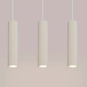 Sollux Lighting Závěsná lampa KARBON 3L béžová