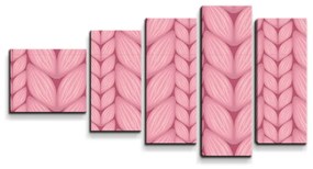 Sablio Obraz - 5-dílný Růžové pletení - 100x60 cm