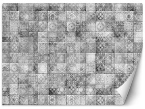Fototapeta, Mozaika z šedých dlaždic - 100x70 cm