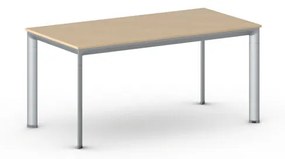 Kancelářský stůl PRIMO INVITATION, šedostříbrná podnož 1600 x 800 mm, bílá