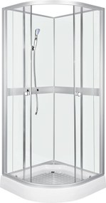 Novoterm Sprchový box čtvrtkruhový NV-Cessla 80 W, 80x80 bílý