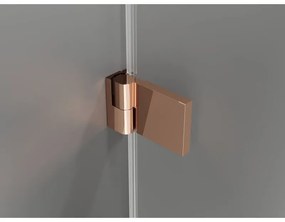 Mexen Lunar-B Duo výklopný sprchový kout 100 x 100 cm, čiré sklo, růžové zlato, 832-100L-100P-60-00