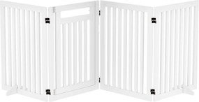 PawHut Volně stojící bariéra pro psy s nohami 240 x 81 cm Dřevěná brána, schodišťová bariéra, ochranná brána pro dveře, schodišťová brána pro schody,