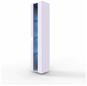 Obývací stěna Zigo New II, Osvětlení: osvětlení LED - modré, Barva: bílá / bílá lesk