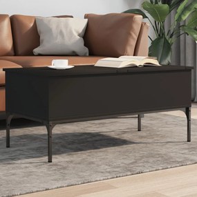 Konferenční stolek černý 100x50x45 cm kompozitní dřevo a kov