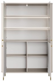 Vitrína Vesper 103 cm - kašmír / zlaté nohy