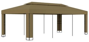 Altán s dvojitou střechou 3 x 6 m taupe 180 g/m² 312219