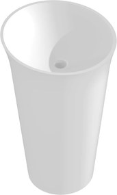 Mexen Nilda, volně stojící umyvadlo z konglomerátu 52x52x86 cm, bílá matná, 26555200