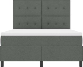Postel s boxspringem s čelo Tmavě šedá 140 x 200 cm textil 3339393
