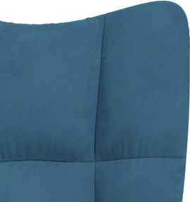 Relaxační křeslo modré samet 328182