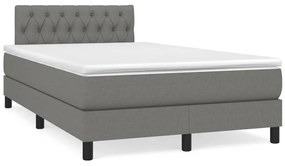 Box spring postel s matrací a LED tmavě šedá 120x190 cm textil 3270061