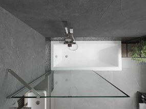 Mexen Next, vanová zástěna 1-křídlová 70 x 150 cm, fixní křídlo, 6 mm čiré sklo s černým vzorem, chromový profil, 895-070-000-00-70-01