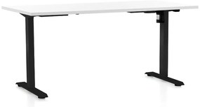 Výškově nastavitelný stůl OfficeTech A, 160 x 80 cm - černá podnož Barva: Bílá