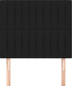 Čelo postele černé 80x5x118/128 cm látkové 3116546
