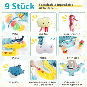 Costway Baby Sky Jumperoo s nastavitelnou výškou, hračkami a hudebním boxem