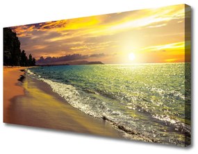 Obraz na plátně Slunce Pláž Moře Krajina 120x60 cm