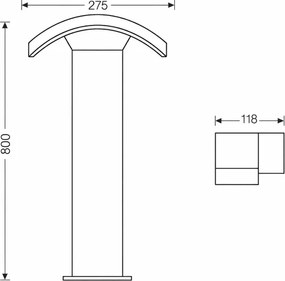 Brilagi - LED Venkovní lampa ARCELO LED/9W/230V 80 cm IP54