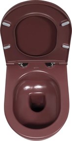 Isvea Isvea, INFINITY závěsná WC mísa, Rimless, 36,5x53cm, Matná maroon Red, 10NF02005-2R