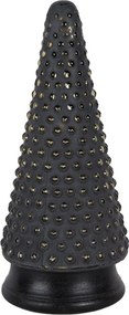 Skleněná vánoční dekorace černozlatého stromečku - 14*31 cm