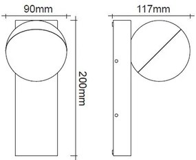 ACA Lighting Zahradní nástěnné LED svítidlo DEGO 10W/230V/3000K/580Lm/110°/IP54, tmavě šedé