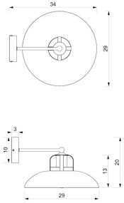 Nástěnné svítidlo Felix, 1x zlaté/bílé kovové stínítko, w/g